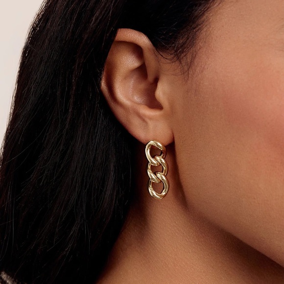 Jewelry | Cuban Chain Drop Stud Earring Gold Chain Earring Kendall ...